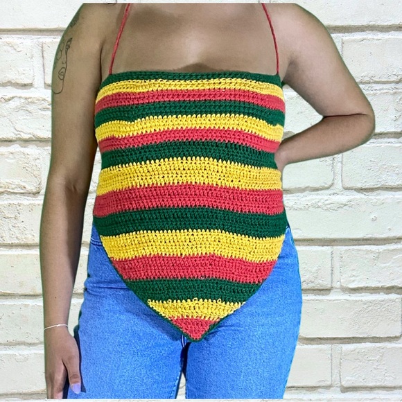 Tops | Crochet Rasta Halter Top | Poshmark